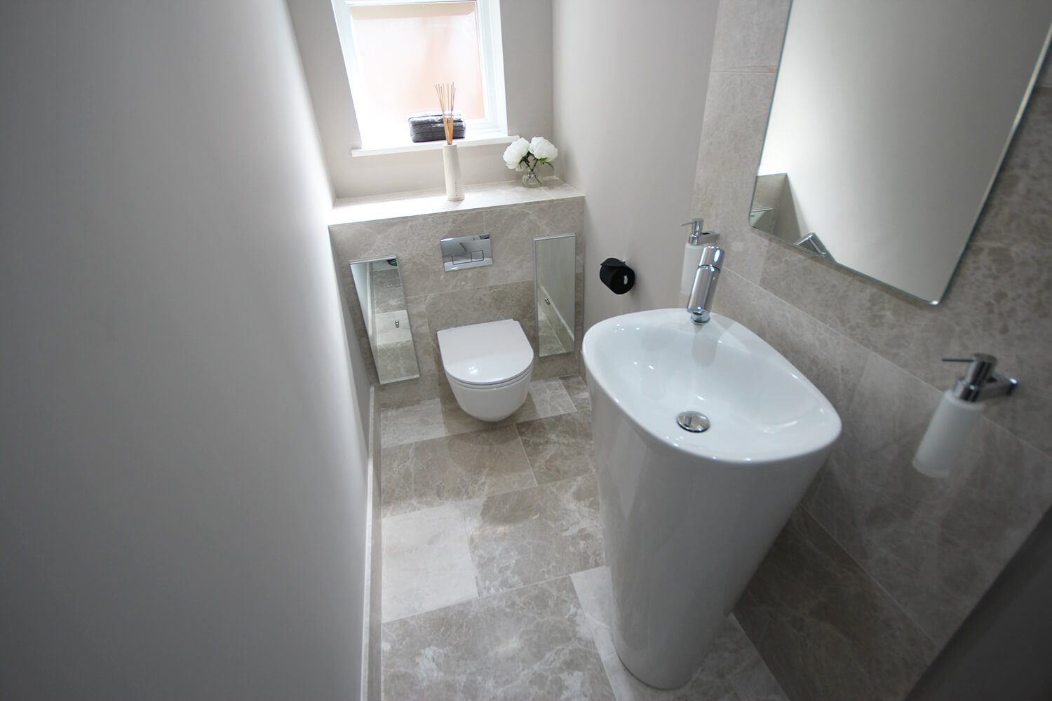 Cloakroom Gallery - Stone & Chrome